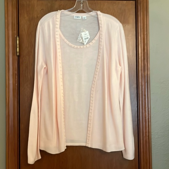 Cato | Sweaters | New Pale Pink And Pearls Double Front Sweater | Poshmark